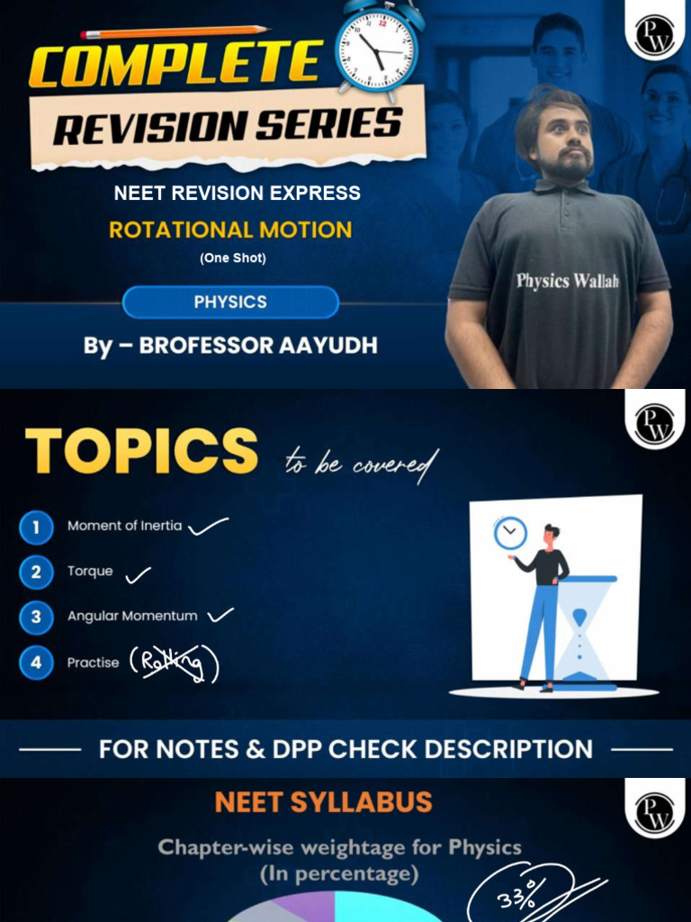 Rotational Motion - Class Notes - Neet Revision Express | PDF