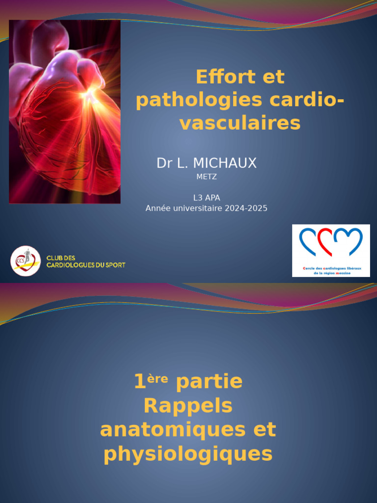 Cours L3 APA Rappels + Patho 2024 | PDF | Cœur | Aorte