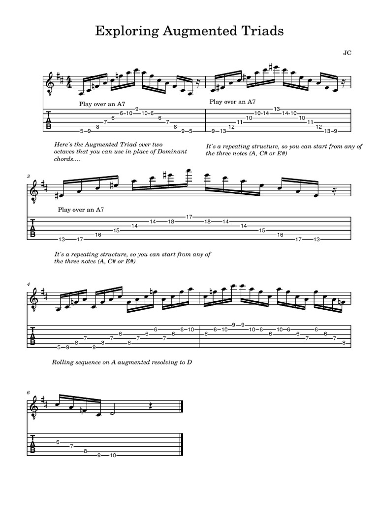 Exploring Augmented Triads | PDF | Musical Scales | Melody
