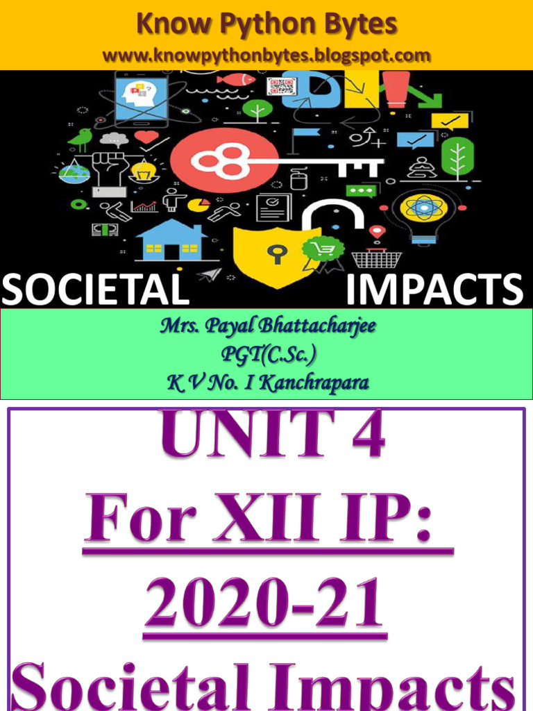 XII IP Revised Syllabus Unit 4 Societal Impacts | PDF | Electronic Waste | Free Software