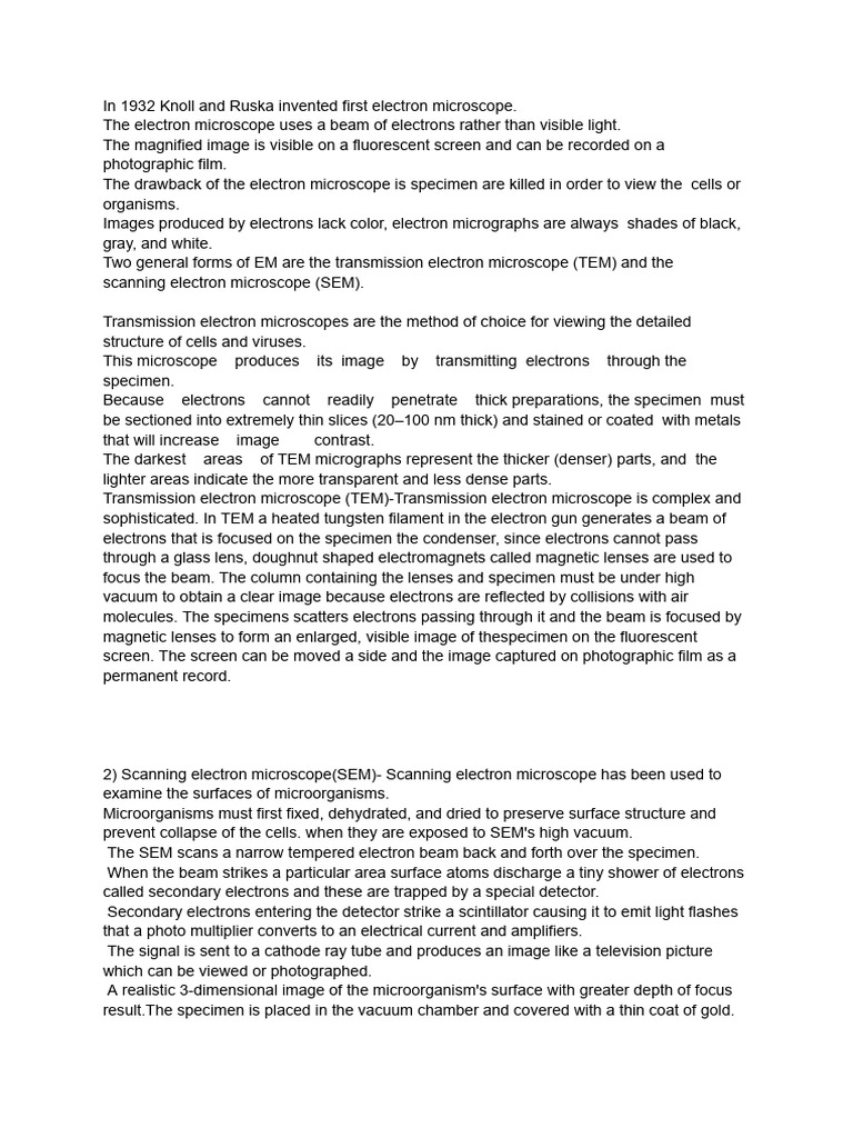 Microscope | PDF | Electron Microscope | Scanning Electron Microscope