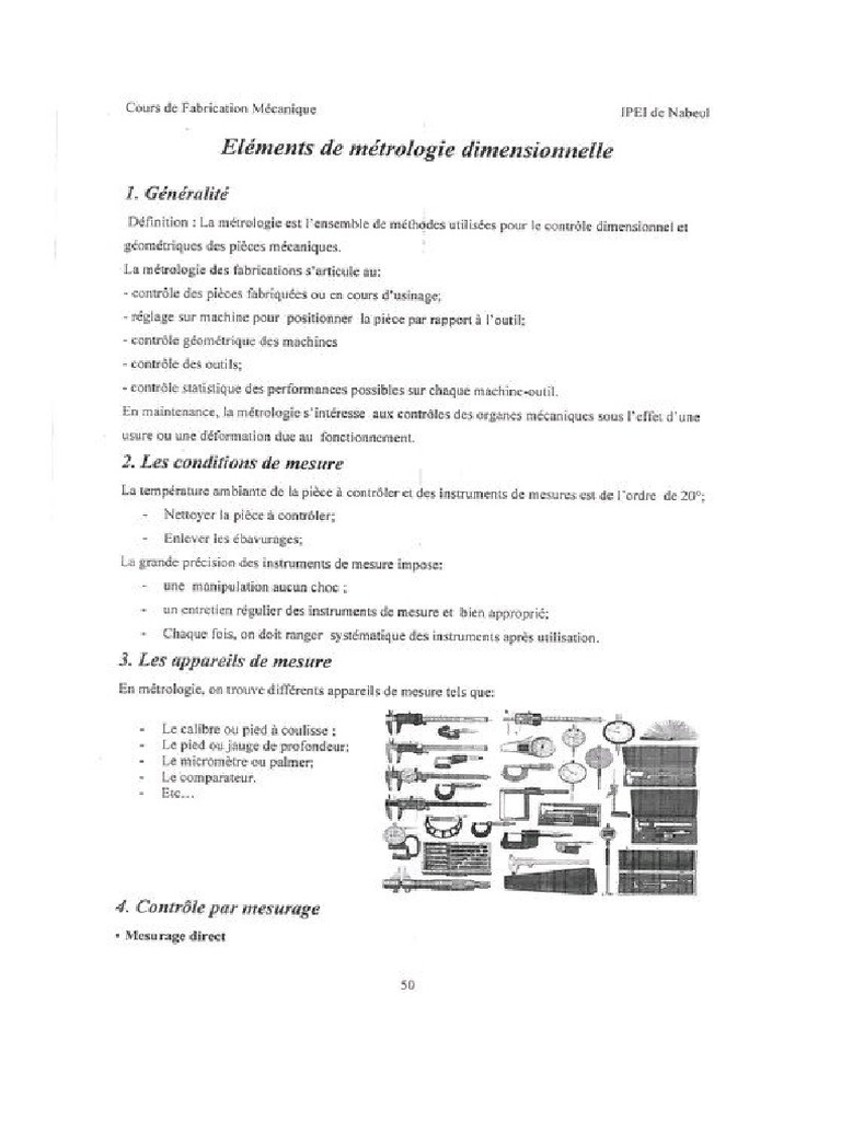 Cours Sur La Métrologie | PDF