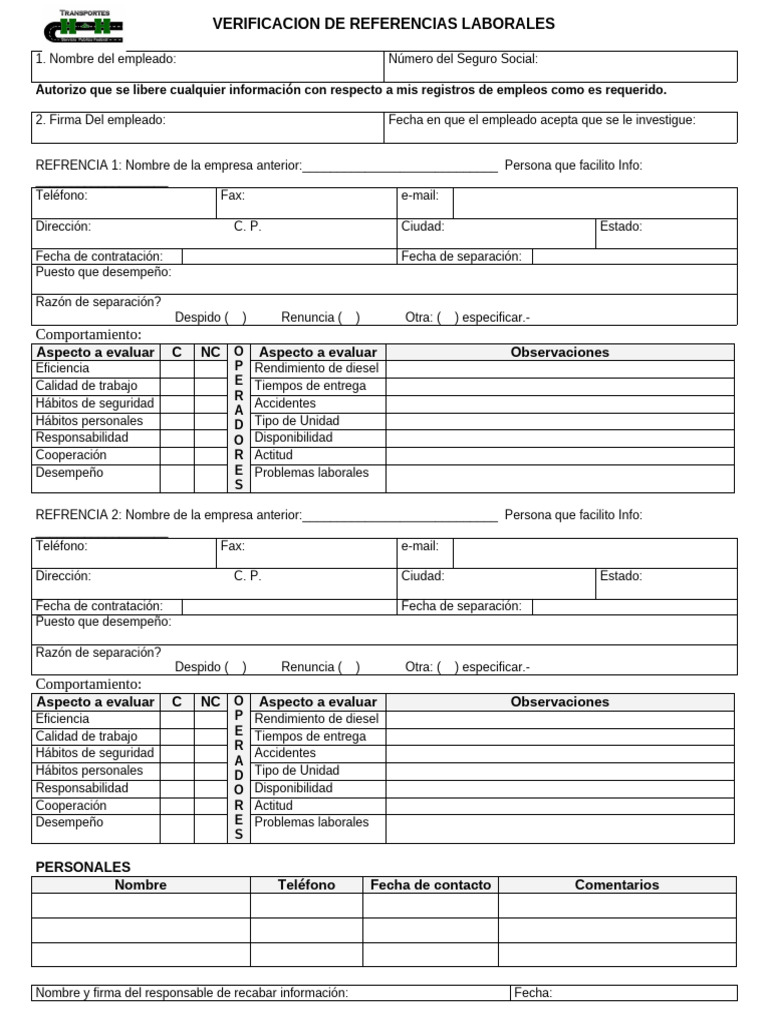 Verificación de Referencias Laborales | PDF