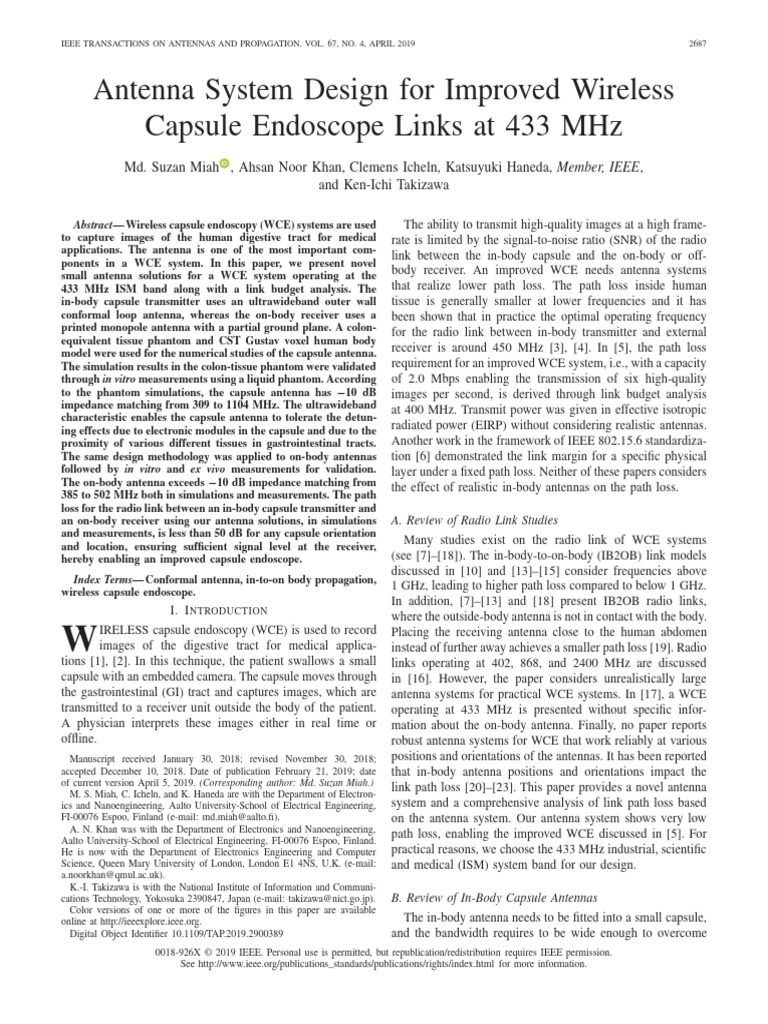 Antenna System Design For Improved Wireless Capsule Endoscope Links at ...
