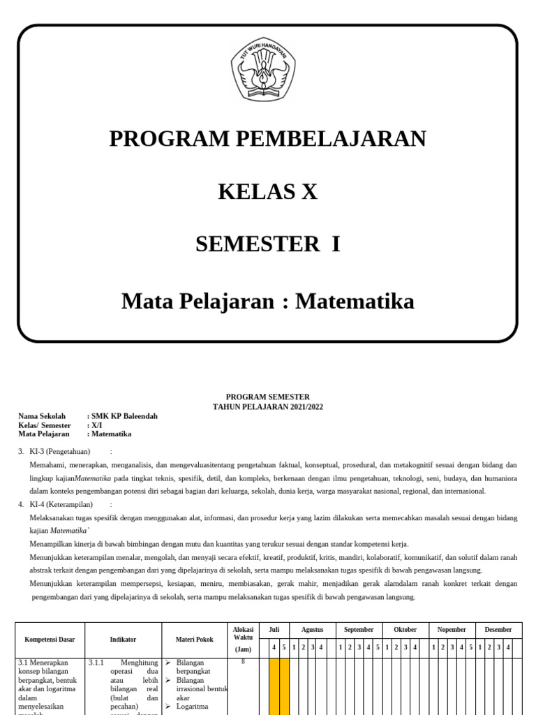3 PROMES SMK Matematika Kelas XI Semester 1 Dan 2 | PDF