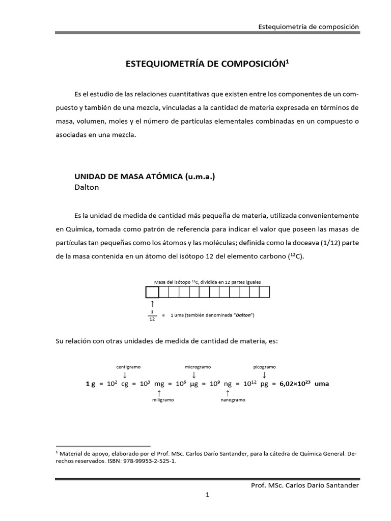 13. Estequiometría de Composición | PDF | Compuestos químicos | Moléculas