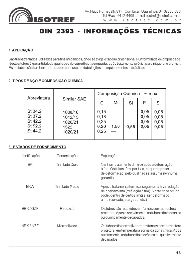 Din 2393 | PDF | Recozimento (metalurgia) | Aço