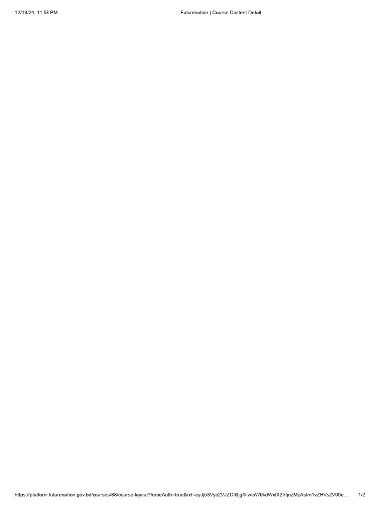 Futurenation - Course Content Detail | PDF