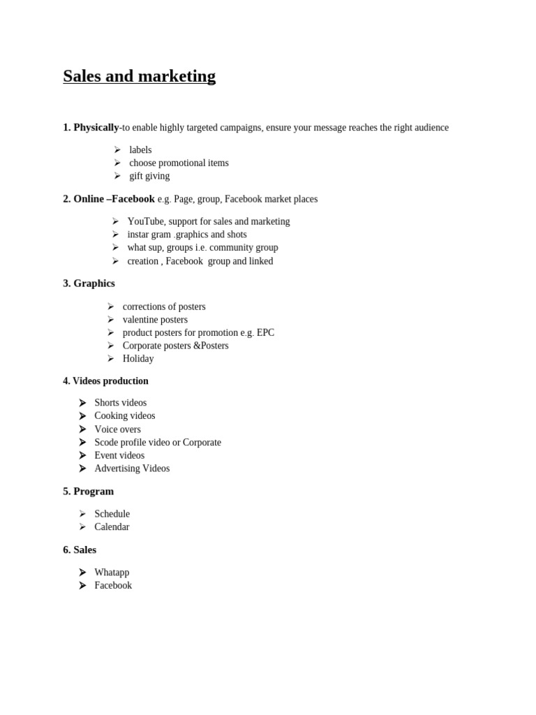 Sales and Marketing | PDF