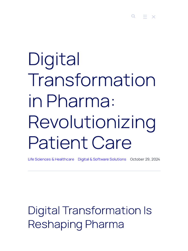 Digital Transformation in Pharma Care | PDF | Clinical Trial ...