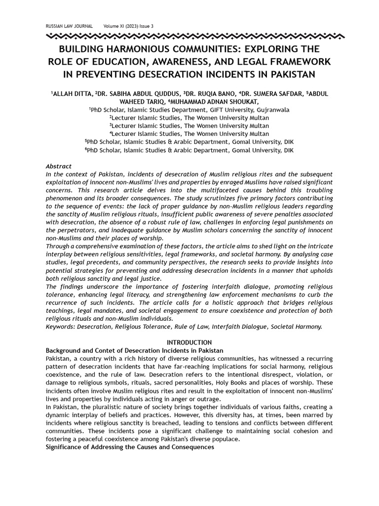 Building Harmonious Communities Exploring the Role of Education ... Building Harmonious Communities Exploring the Role of Education ...
