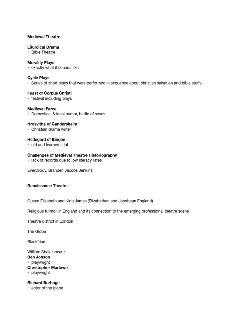 Exam 2 WT Terms | PDF | William Shakespeare | Theatre