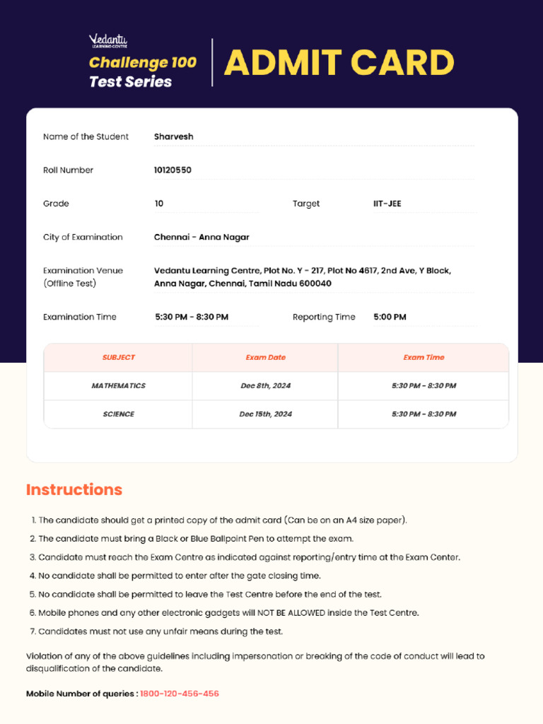 Admitcard | PDF