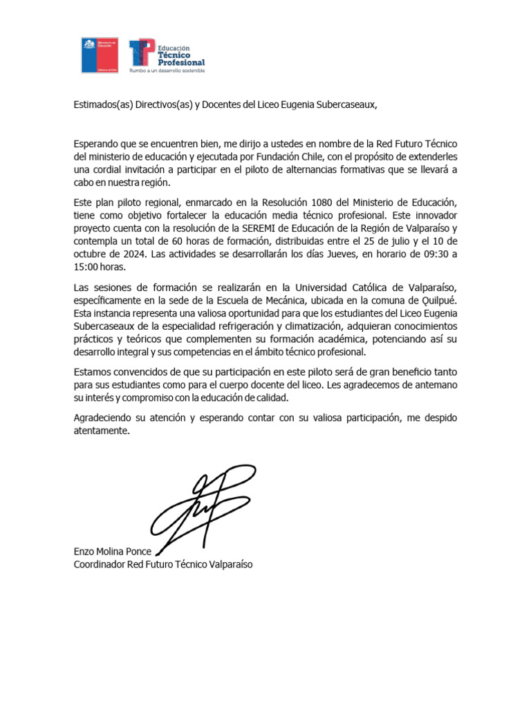 Piloto de Alternancias Formativas 2024 | PDF