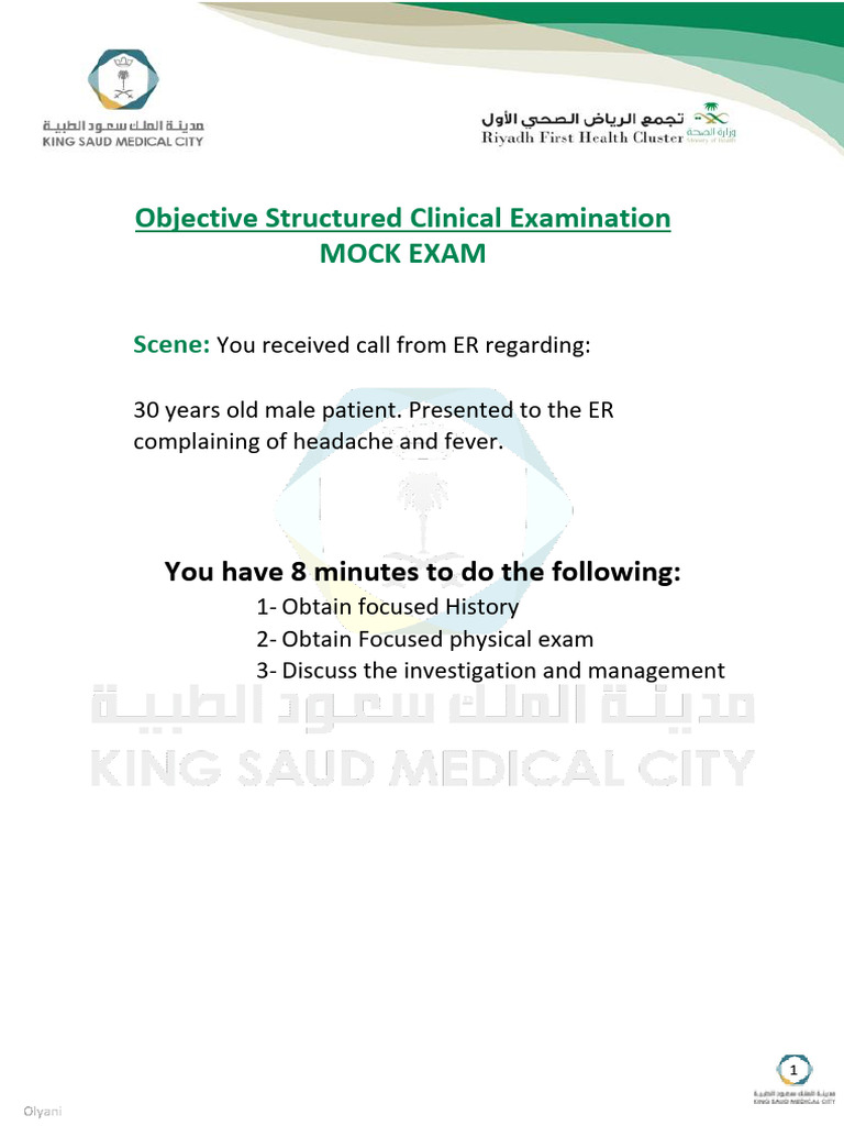 3B-OSCE_KSMC_Viral_Encephalitis | PDF | Headache | Human Diseases And ...