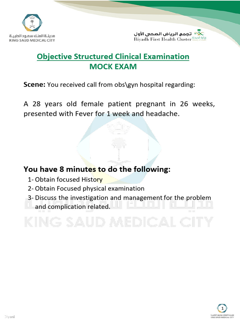 5A-OSCE_KSMC_Cerebral-Malaria | PDF | Malaria | Headache