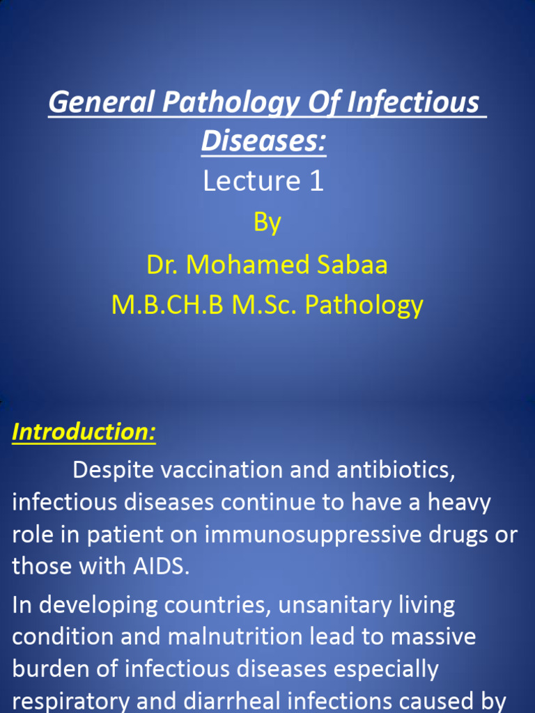 Infectious Pathology Lect 1 | PDF | Infection | Lipopolysaccharide