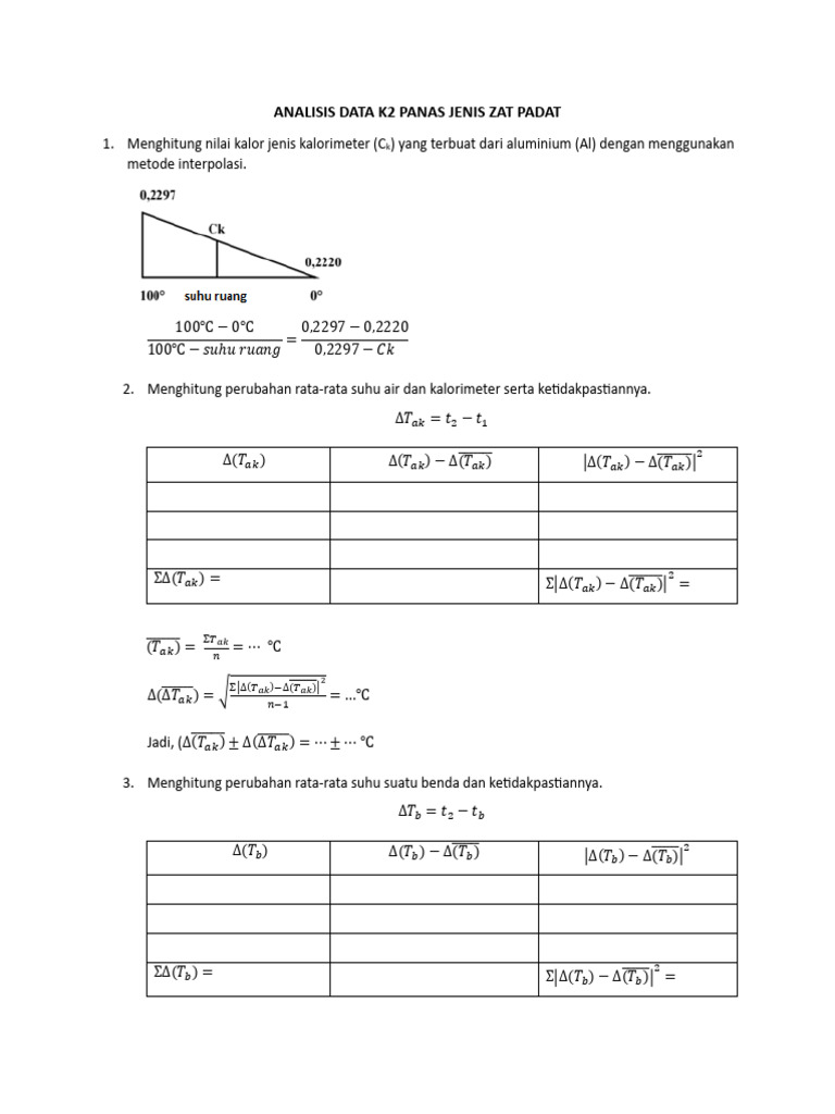 Analisis Kalor Jenis Zat Padat | PDF