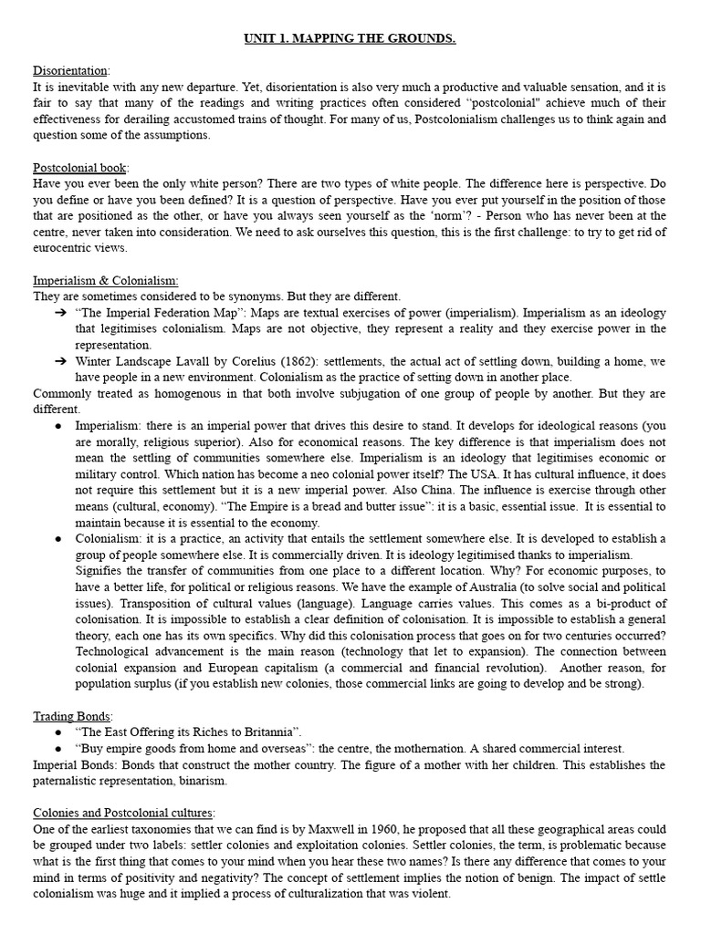 UNIT 1 | PDF | Colonialism | Orientalism