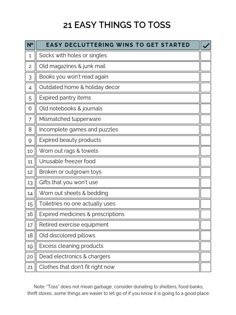 21 Easy Things To Toss | PDF
