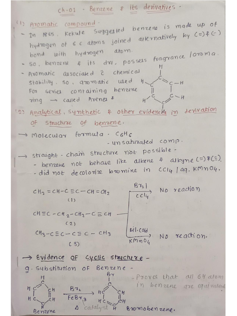 Benzene 3rd Sem OC | PDF