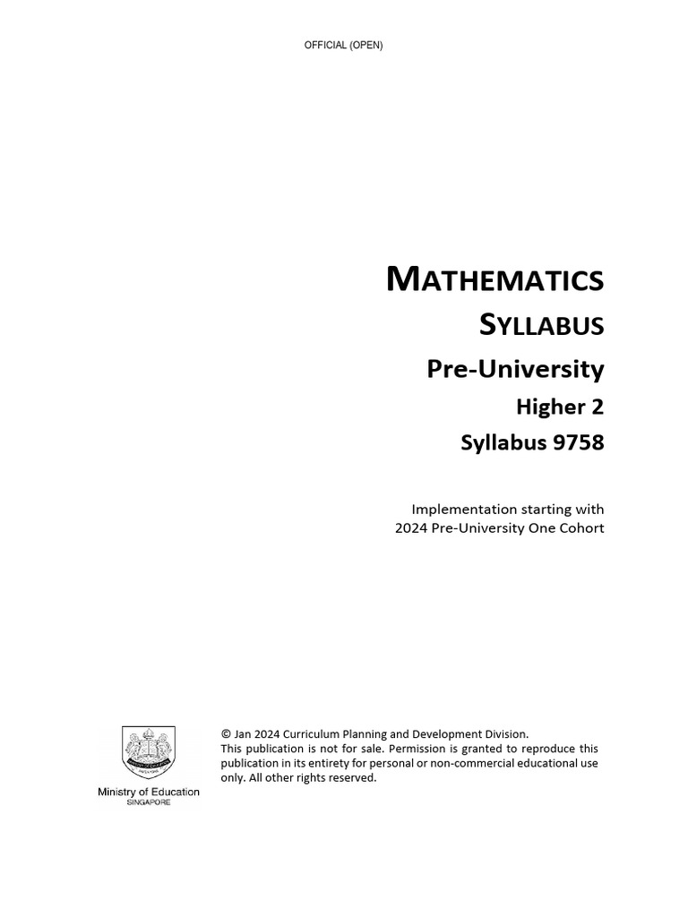 2024 H2 Mathematics Syllabus Guide | PDF | Mathematics | Complex Number