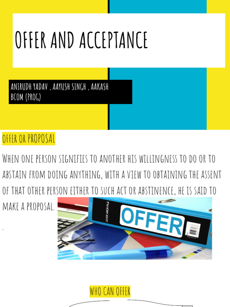 Offer and Acceptance | PDF | Offer And Acceptance | Contract Law