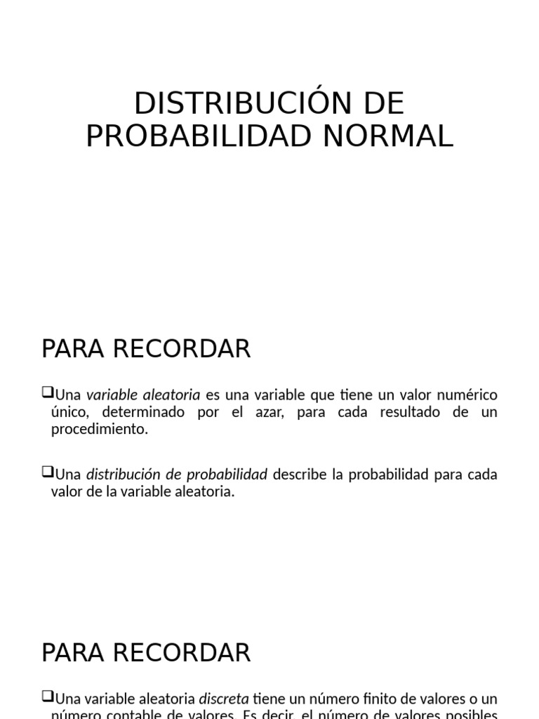 Distribución de Probabilidad Normal | PDF | Distribución normal | Distribución de probabilidad