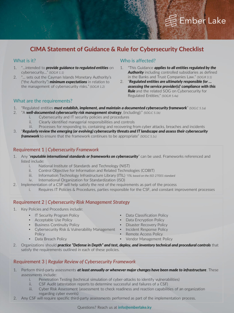 Cima Sogc Checklist 1 | PDF | Computer Security | Security