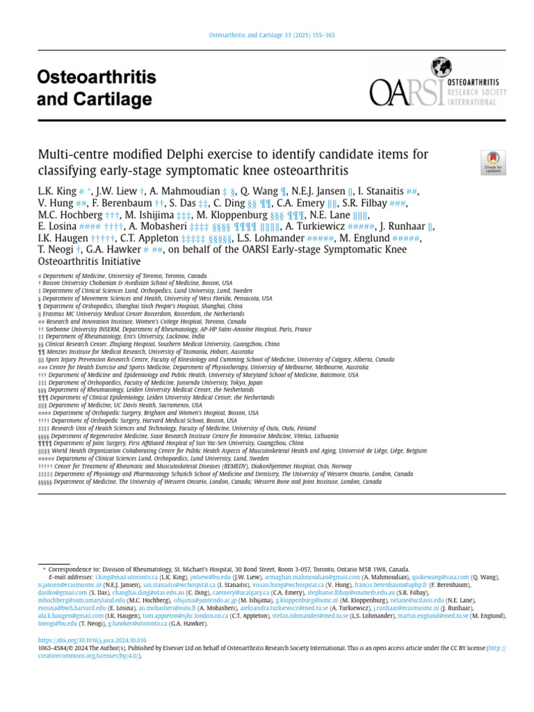 Multi Centre Modified Delphi Exercise To Identify Candidat 2025 ...