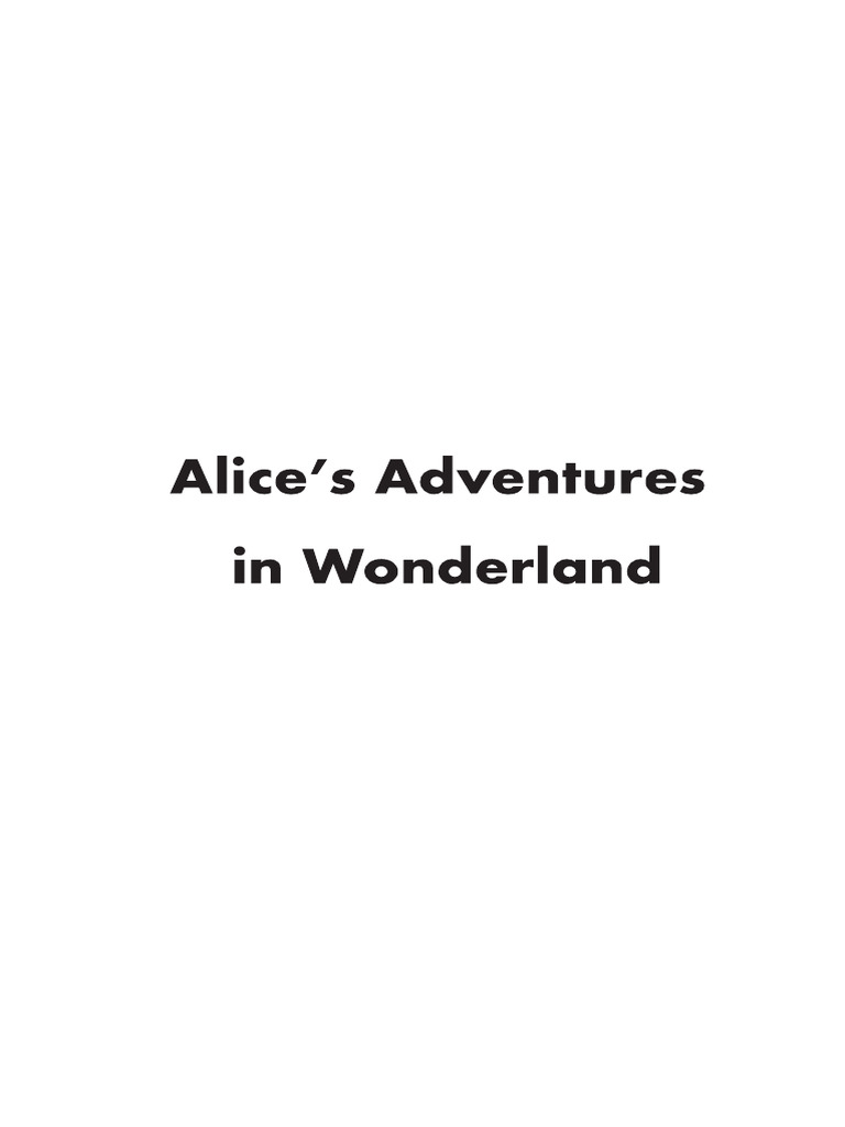 Alice's Adventure in Wonderland | PDF | Alice (Alice's Adventures In Wonderland)