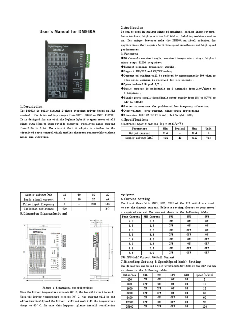 dm860a | PDF | Electric Motor | Power Supply