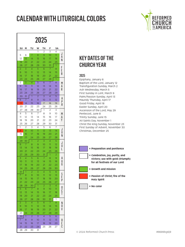 Liturgical Calendar 2025 FINAL | PDF | Liturgical Year | Christian ...