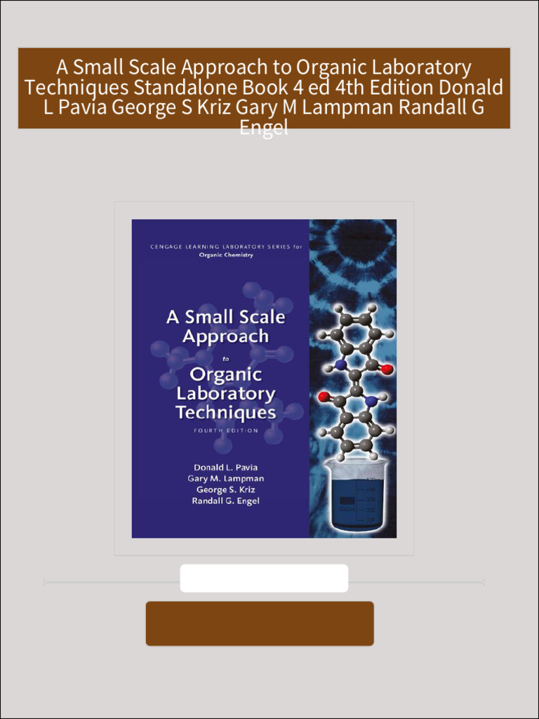 A Small Scale Approach To Organic Laboratory Techniques Standalone Book ...