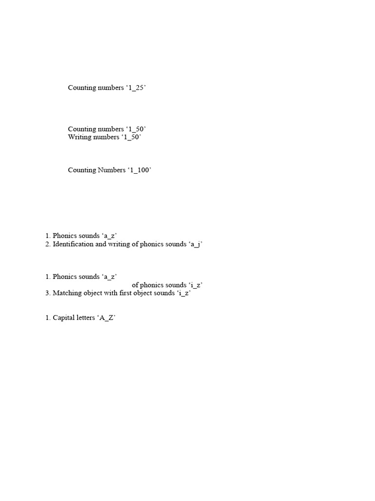 Nursery One Curriculum Overview | PDF