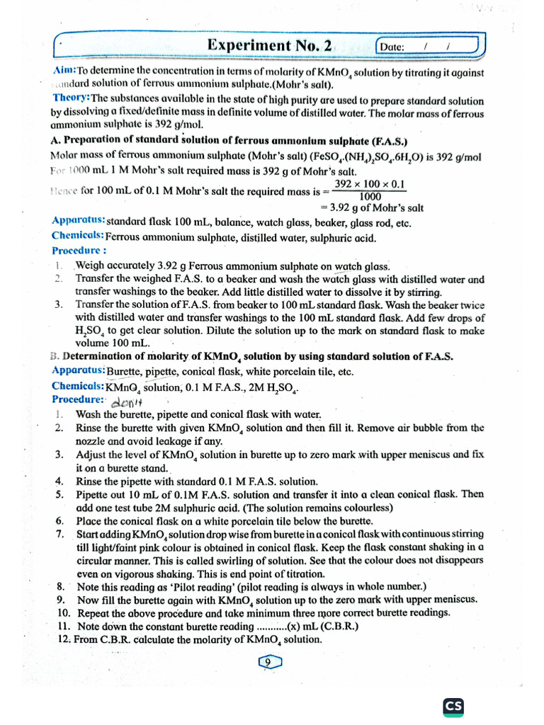 Chemistry Practical.. | PDF