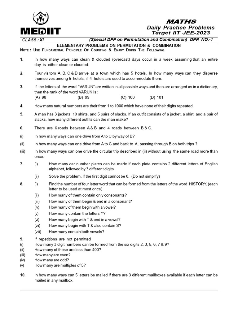 Maths: Daily Practice Problems | PDF | Consonant | Numbers