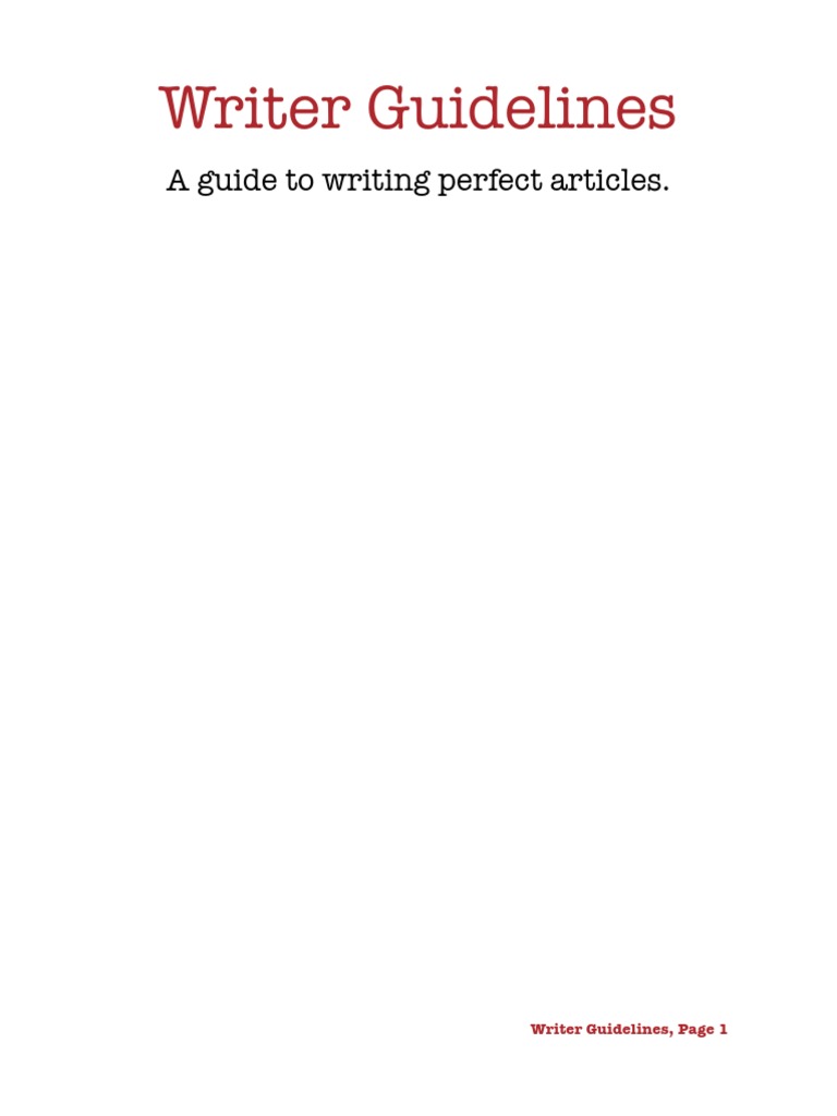 Writer Guidelines 11111 | PDF | Comma | Narration