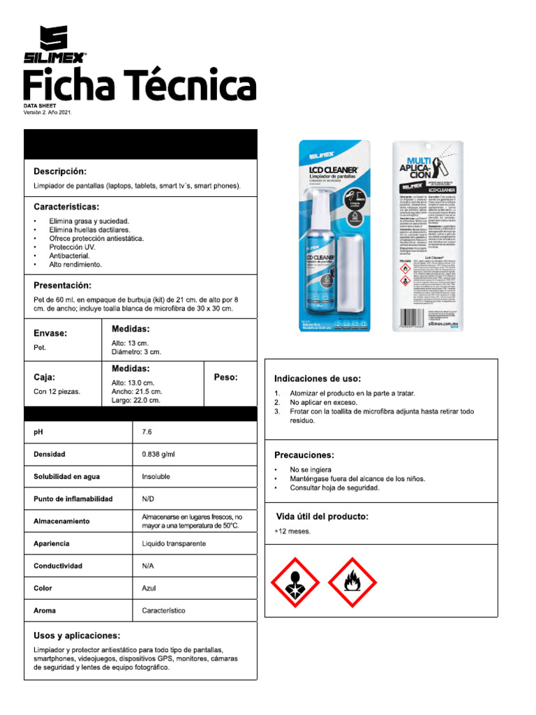 Ficha Técnica LCD Cleaner | PDF
