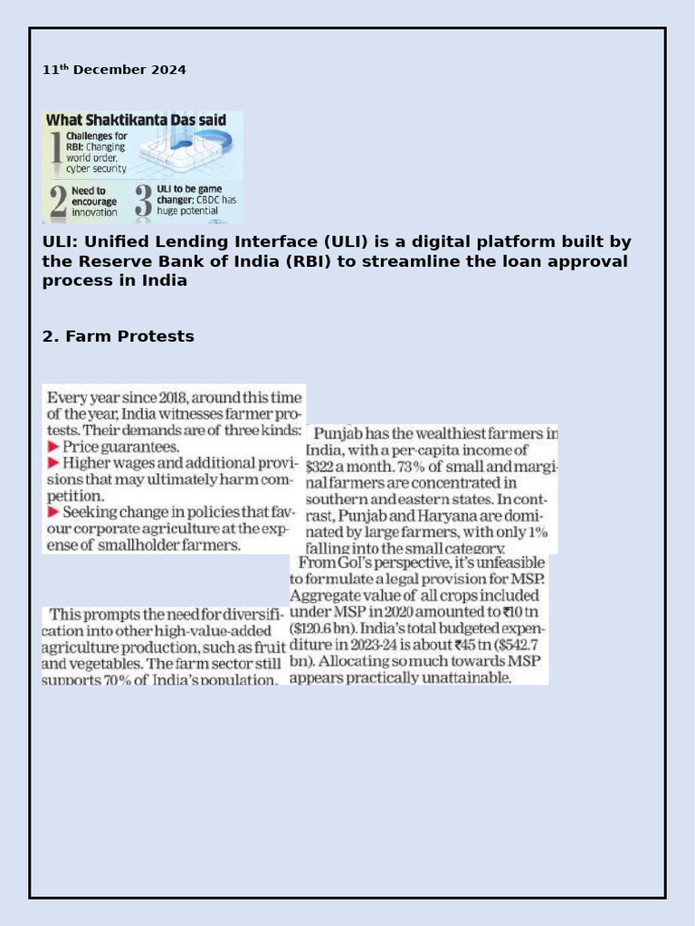 ULI: Streamlining Loan Approvals in India | PDF