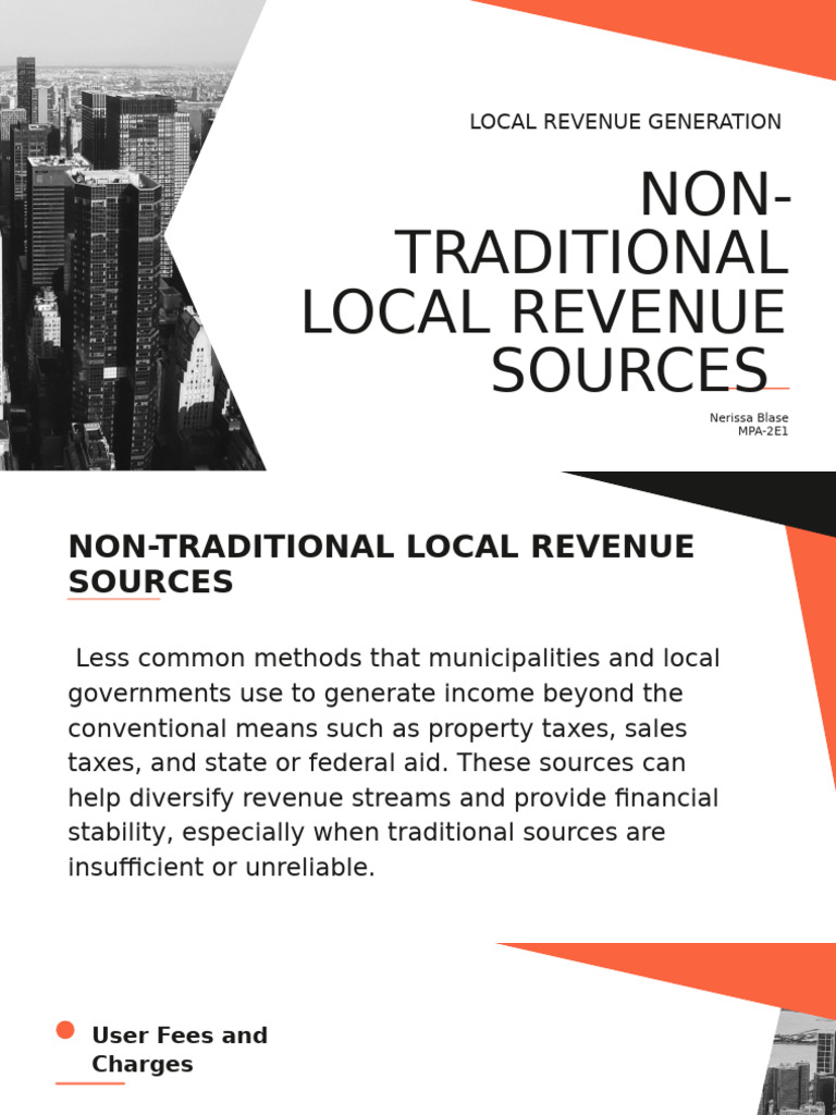 Blase, Nerissa - Non-Traditional Local Revenue Sources 2 | PDF | Taxes | Fee
