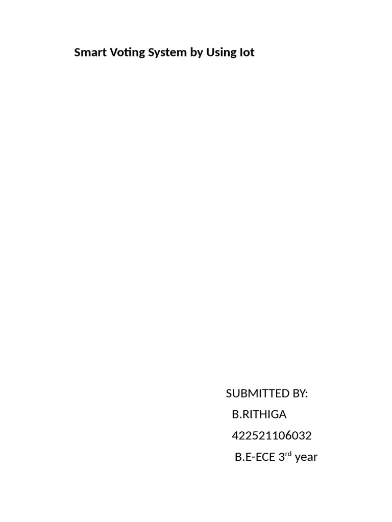 Smart Voting System by Using Iot | PDF | Electronic Voting | Internet Of Things