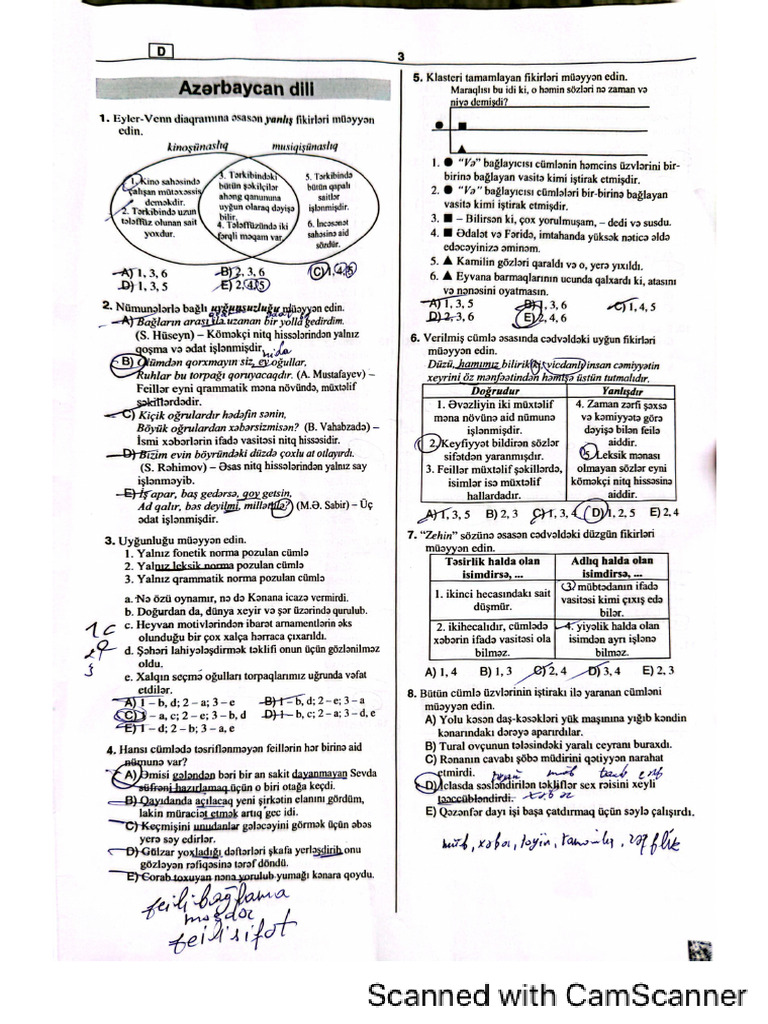 Azerbaycan Bölmesi III Qrup İmtahan | PDF