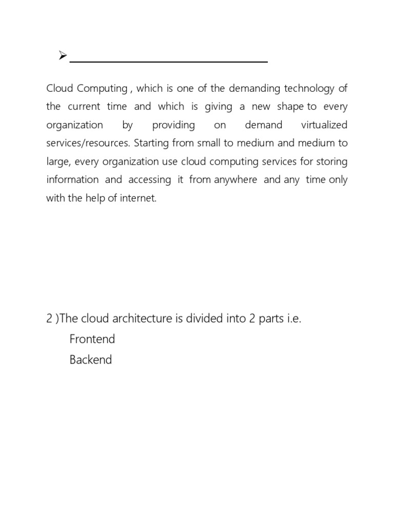 Cloud Architecture | PDF | Cloud Computing | Virtualization