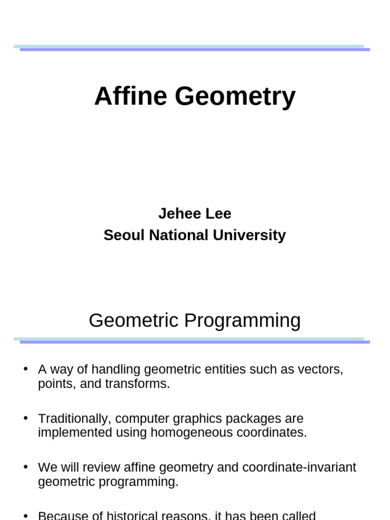 Affine Geometry | PDF | Vector Space | Euclidean Vector