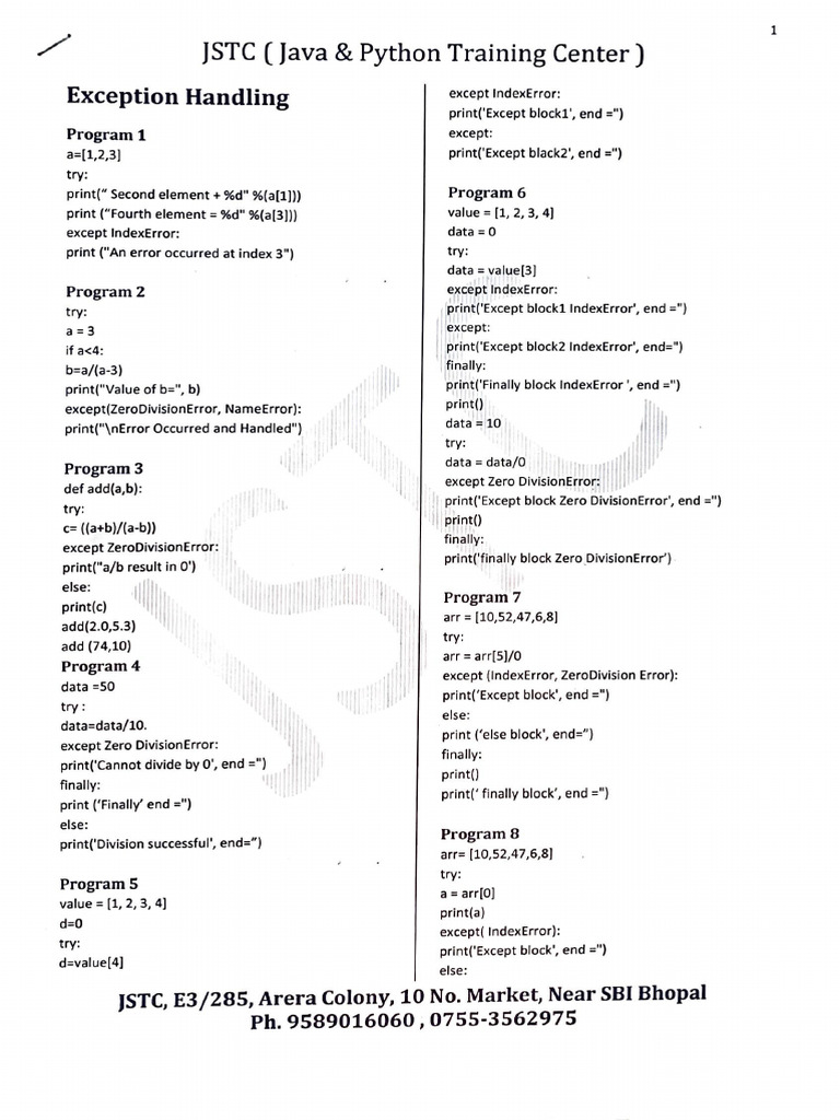 Exception Handling | PDF | Control Flow | Software Development Exception Handling | PDF | Control Flow | Software Development