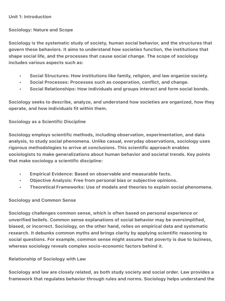 Unit 1- Introduction 2 | PDF | Sociology | Institution