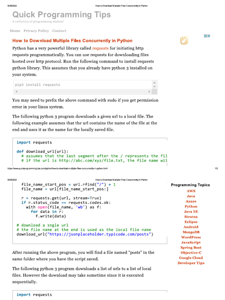 Concurrent Download Python | PDF