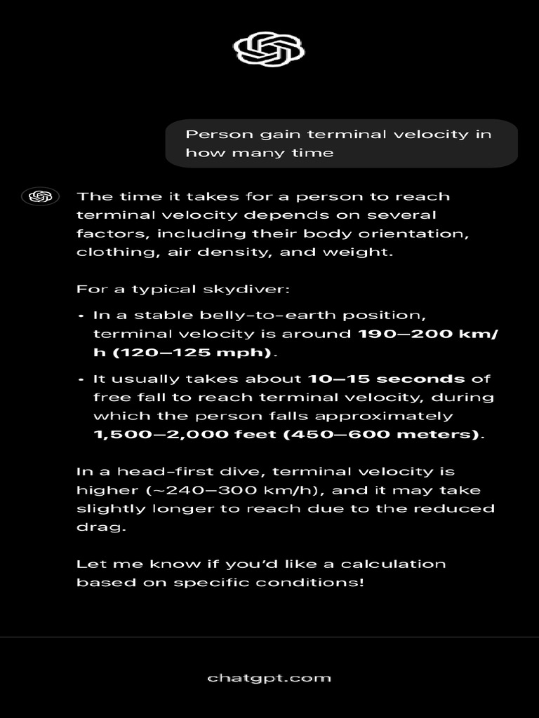 Terminal Velocity Time | PDF