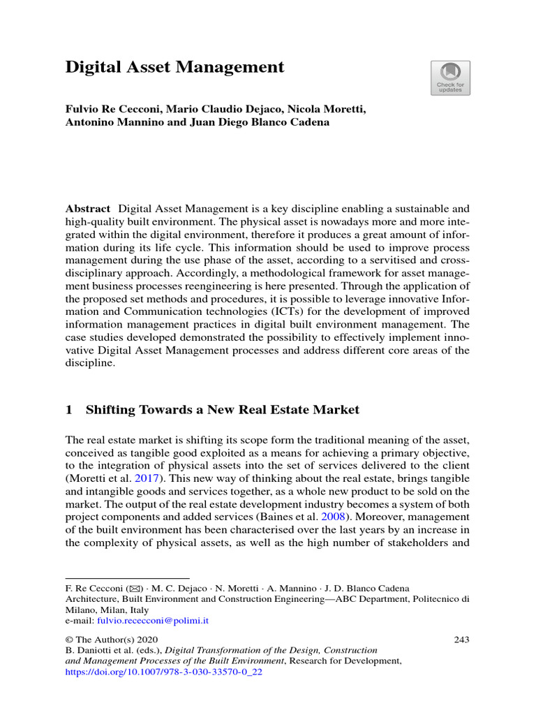 Digital Asset Management Framework | PDF | Building Information ...